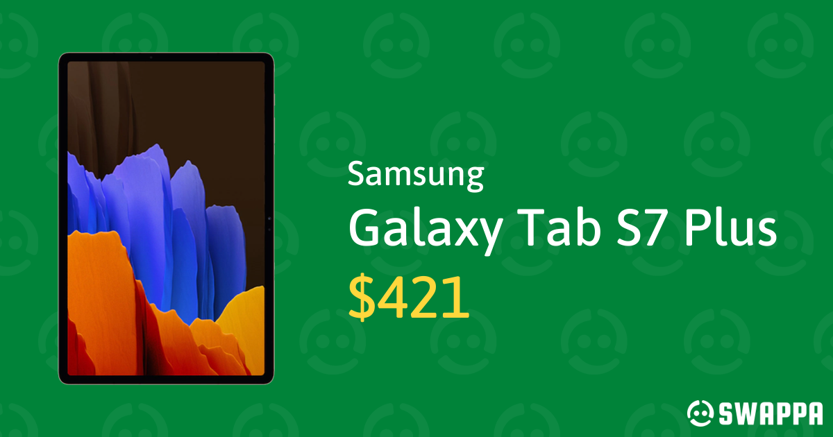 Samsung Galaxy Tab S7 Plus - Wi-Fi, Mystic Black, 128GB, 6GB, SM-T970 ...