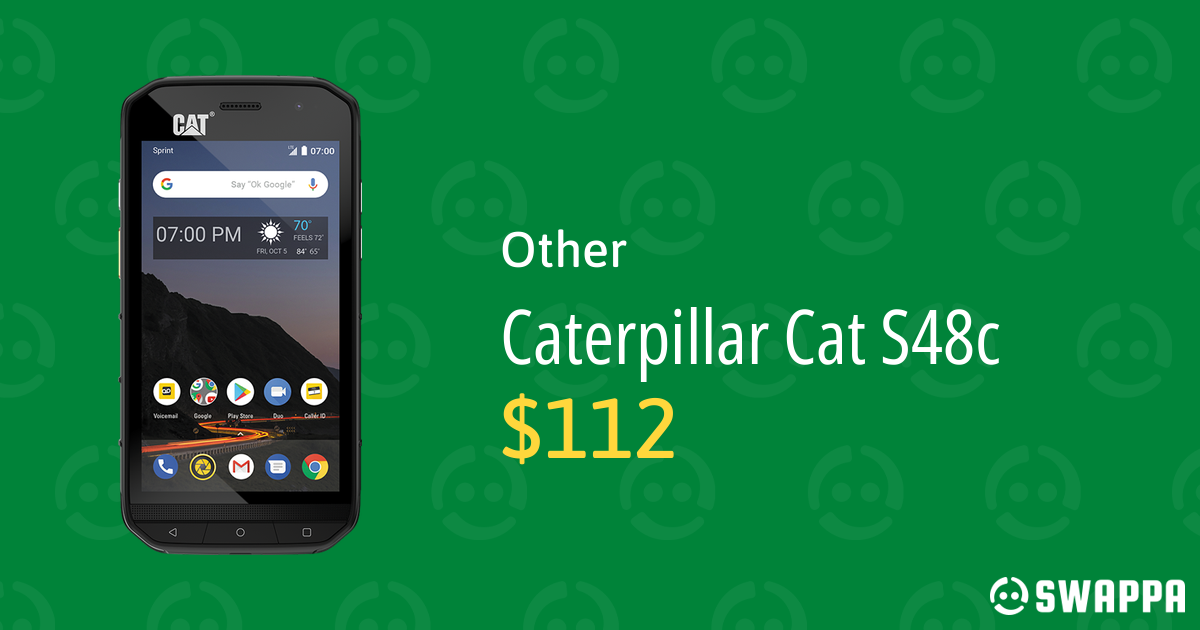 Caterpillar Cat S48c - Unlocked, Black, 64GB, 4GB - LXMN04355 - Swappa