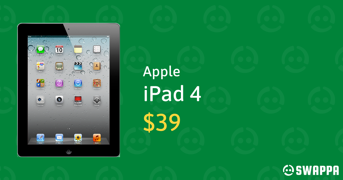 Apple iPad 4 - Wi-Fi, Black, 16GB, A1458 - LYCB26870 - Swappa