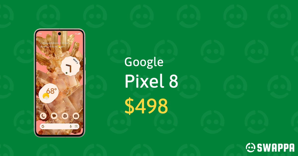 Google Pixel 8 - Unlocked, Hazel, 128GB, 8GB, G9BQD, Sub-6 5G ...