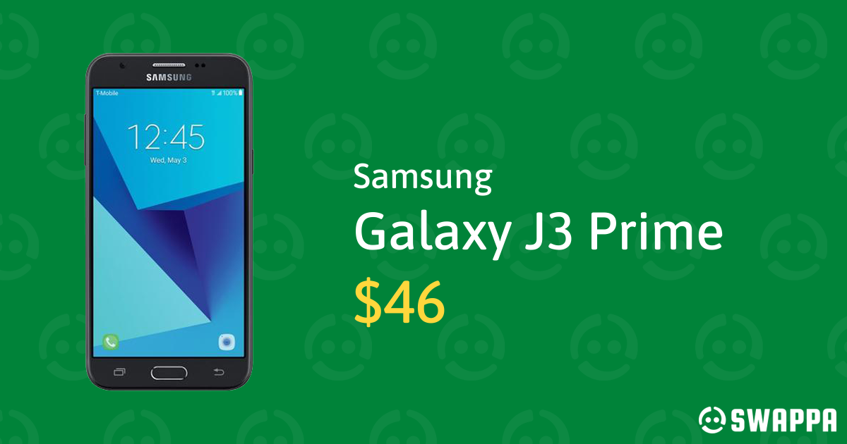 Samsung Galaxy J3 Prime - T-Mobile, Black, 16GB, SM-J327T - LYDC52592 ...