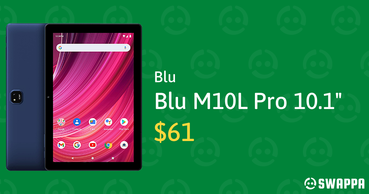 Blu M10L Pro 10.1" - Unlocked, Blue, 32GB, 3GB - LYDD17792 - Swappa