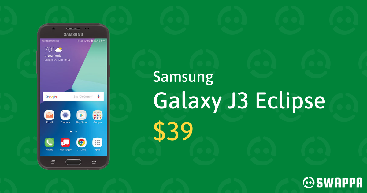 Samsung Galaxy J3 Eclipse - Verizon, Black, 16GB, SM-J327V - LYFW25163 ...