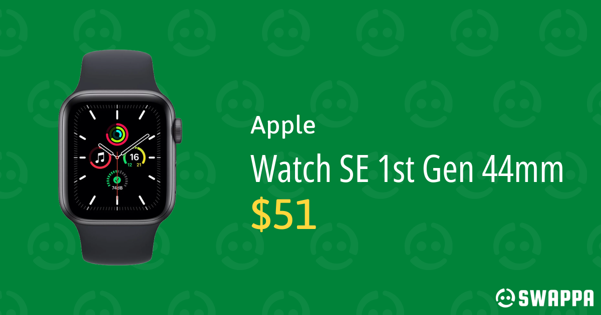 Apple Watch SE 1st Gen 44mm - Gray, A2352 - GPS, Aluminum - LYGJ61872 ...