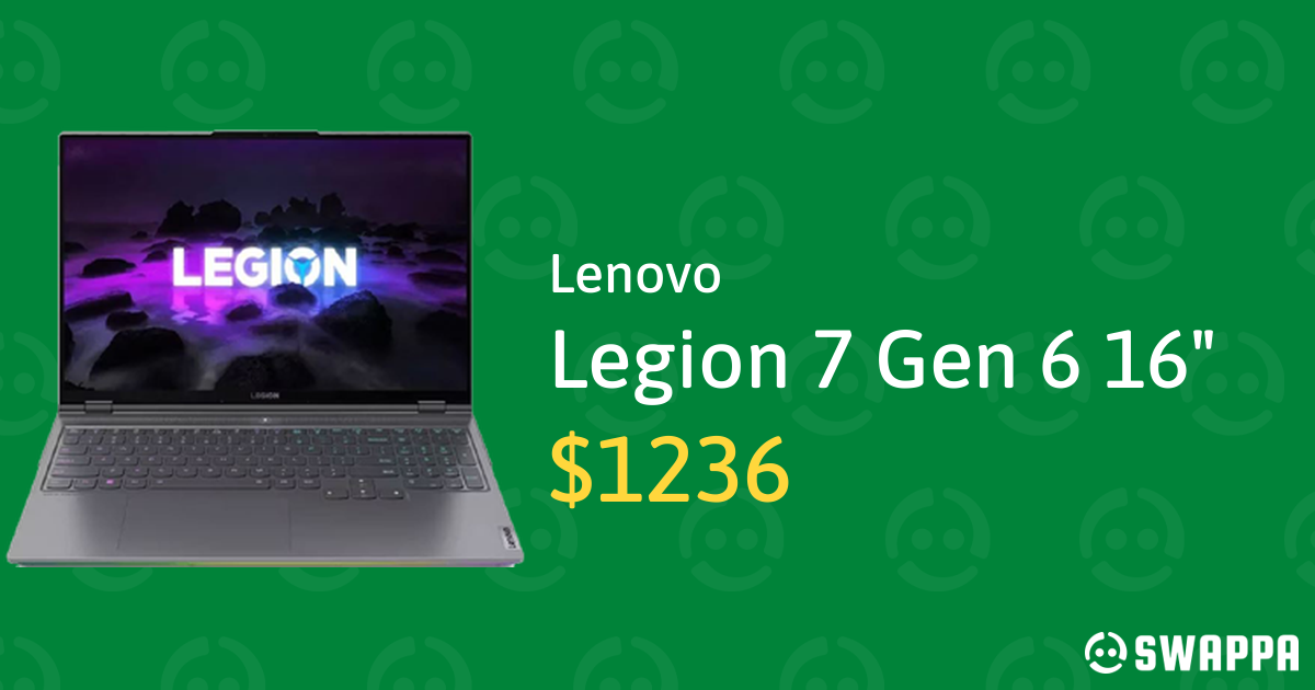 Lenovo Legion 7 Gen 6 16" - Ryzen 9, 2TB, 32GB - LYHE33524 - Swappa