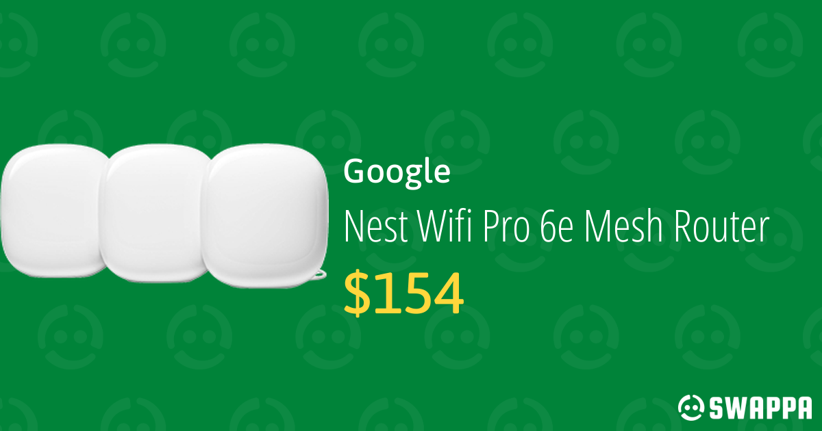 Google Nest Wifi Pro 6e Mesh Router - Snow, 3-Pack - LYID51871 - Swappa