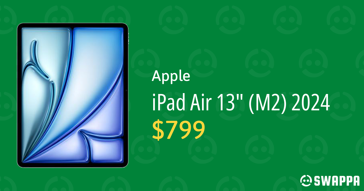 Apple iPad Air 13" (M2) 2024 - Wi-Fi, Blue, 256GB, A2898 - LZBN25792 ...