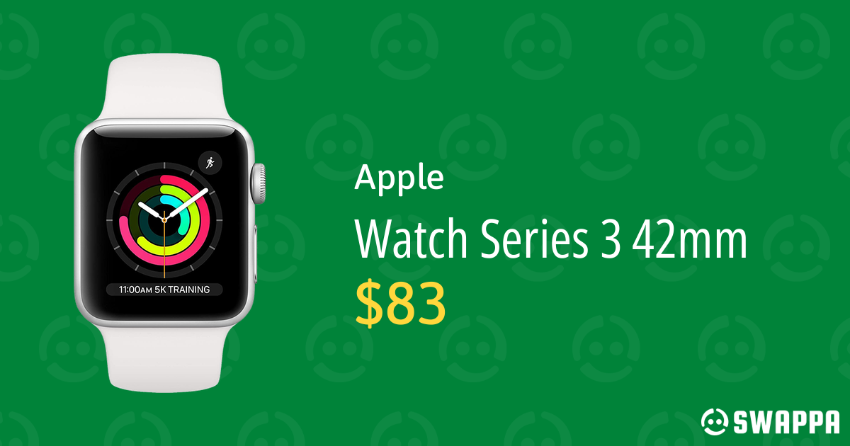 Apple Watch Series 3 42mm - Unlocked, Gray, A1861, Aluminum - LZEW12170 ...