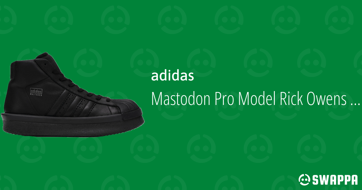 adidas Mastodon Pro Model Rick Owens Triple Black - BA9763 - Swappa