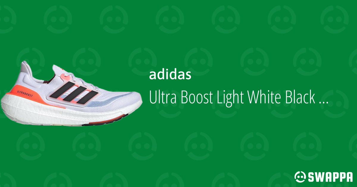adidas Ultra Boost Light White Black Solar Red - HQ6351 - Swappa
