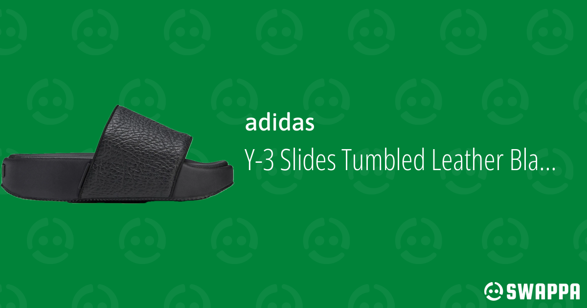 adidas Y-3 Slides Tumbled Leather Black - HR1940 - Swappa