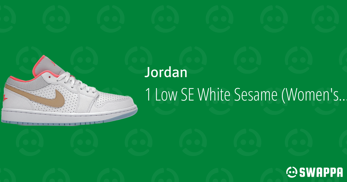 Jordan 1 Low SE White Sesame (Women's) - Swappa
