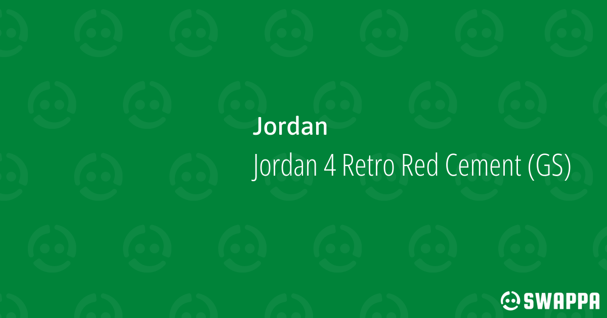 Jordan 4 Retro Red Cement (GS) - 408452-161 - Swappa