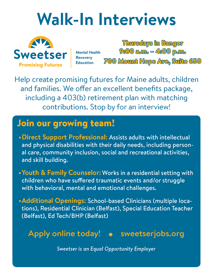 Career Fairs/Walk-in Interviews - Sweetser