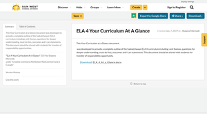 ELA 4 Your Curriculum At A Glance | Resource Bank