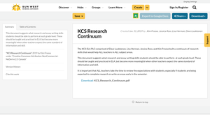 KCS Research Continuum | Resource Bank