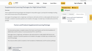 Supplemental Learning Packages for High School Mathematics | Resource Bank