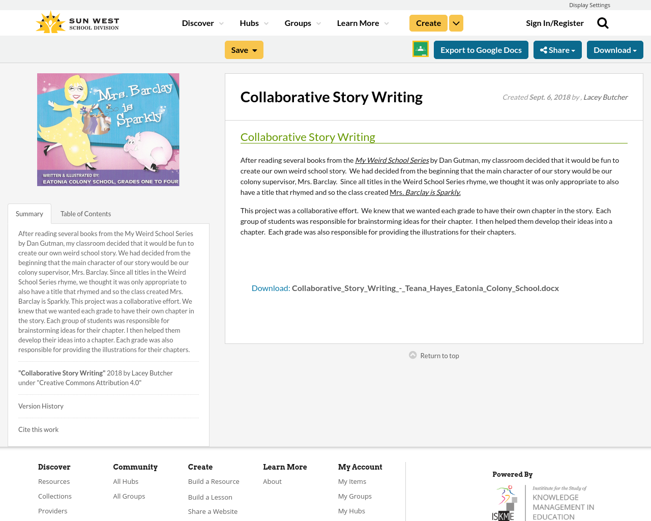 Collaborative Story Writing | Resource Bank