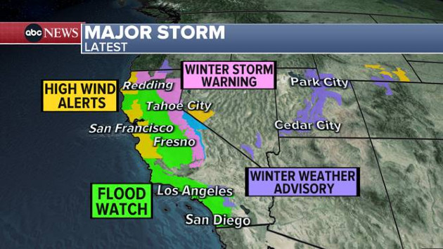 Powerful storm continues to slam California with rain, snow, wind ...