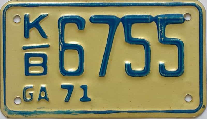 YOM 1971 Georgia (Motorcycle) (#10152) for sale - The Tag Dr. Store