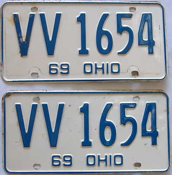 1969 Ohio (Pair) (#10314) for sale - The Tag Dr. Store