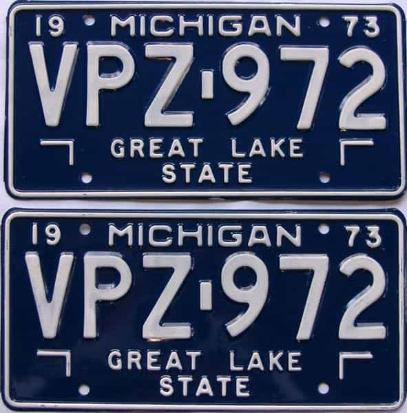 1973 Michigan (Pair) (#11099) for sale - The Tag Dr. Store