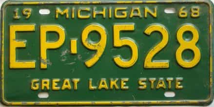 1968 Vintage License Plates for Sale - The Tag Dr. Store