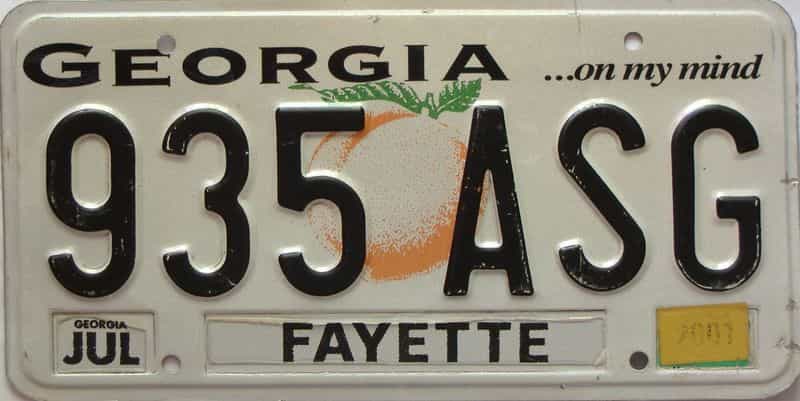 2001 Georgia Counties (Fayette) (#11326) for sale - The Tag Dr. Store