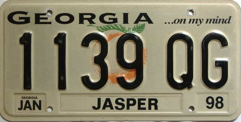 1998 Georgia Counties (Jasper) (#11656) for sale - The Tag Dr. Store