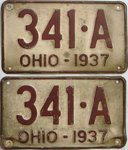 1937 Ohio (Pair) (#11708) for sale - The Tag Dr. Store
