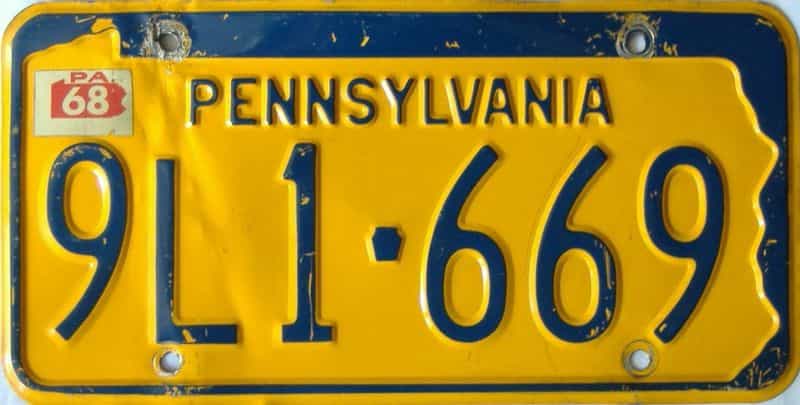 1968 Pennsylvania (#11784) for sale - The Tag Dr. Store
