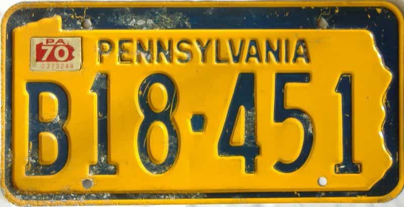 1970 Pennsylvania (#11786) for sale - The Tag Dr. Store