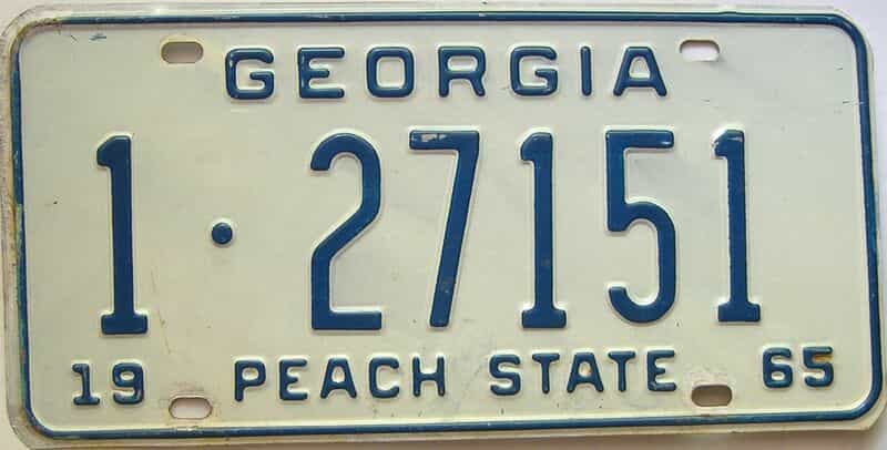 YOM 1965 Georgia (Fulton) (#19554) for sale - The Tag Dr. Store