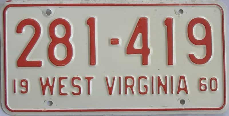 1960 West Virginia (#6759) for sale - The Tag Dr. Store