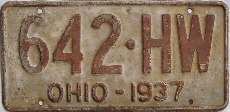 1937 Ohio (Single) (#6823) for sale - The Tag Dr. Store