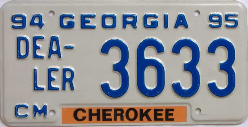 1994 Georgia (Dealer) (#8745) for sale - The Tag Dr. Store