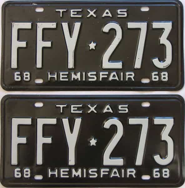 1968 Texas (Pair) (#9348) for sale - The Tag Dr. Store