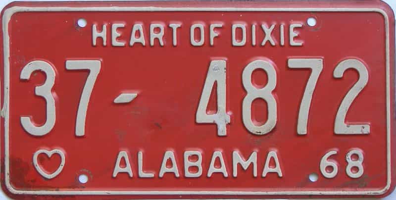 1968 Alabama (#9411) for sale - The Tag Dr. Store