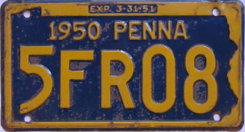 1950 Pennsylvania (Single) (#9728) for sale - The Tag Dr. Store