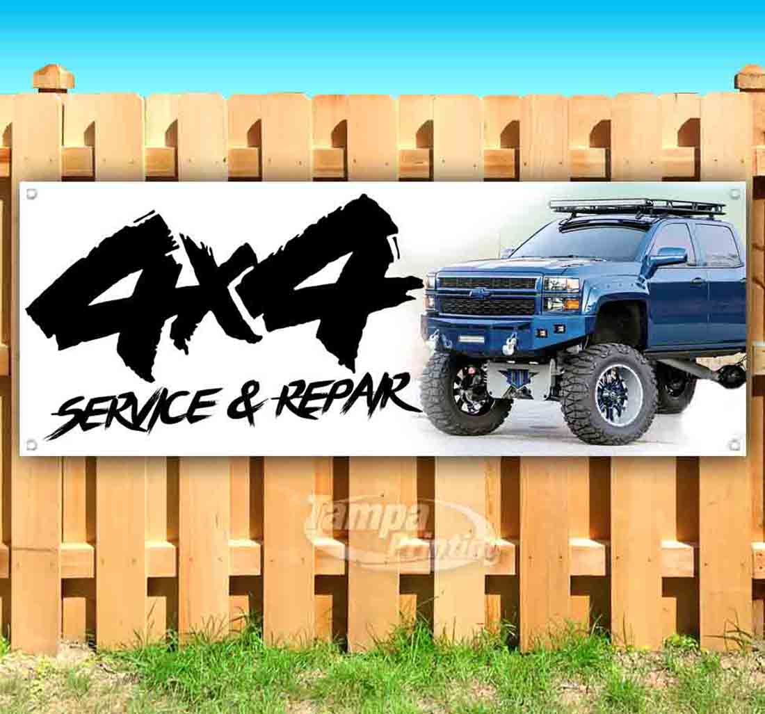 4X4 Service & Repair 13 oz Vinyl Banner With Metal Grommets - Walmart.com