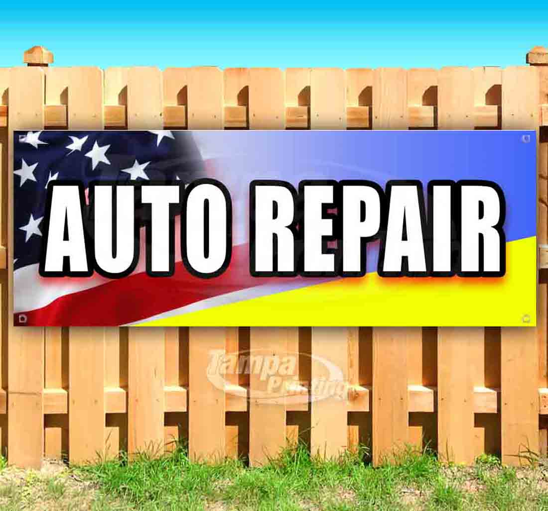 Auto Repair 13 oz Vinyl Banner With Metal Grommets - Walmart.com