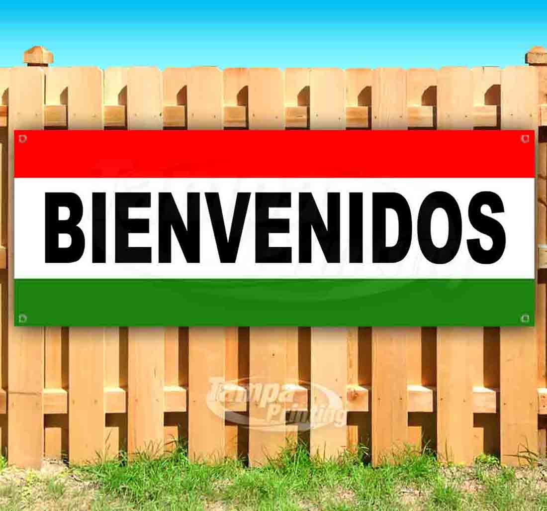 Bienvenidos 13 oz Vinyl Banner With Metal Grommets - Walmart.com