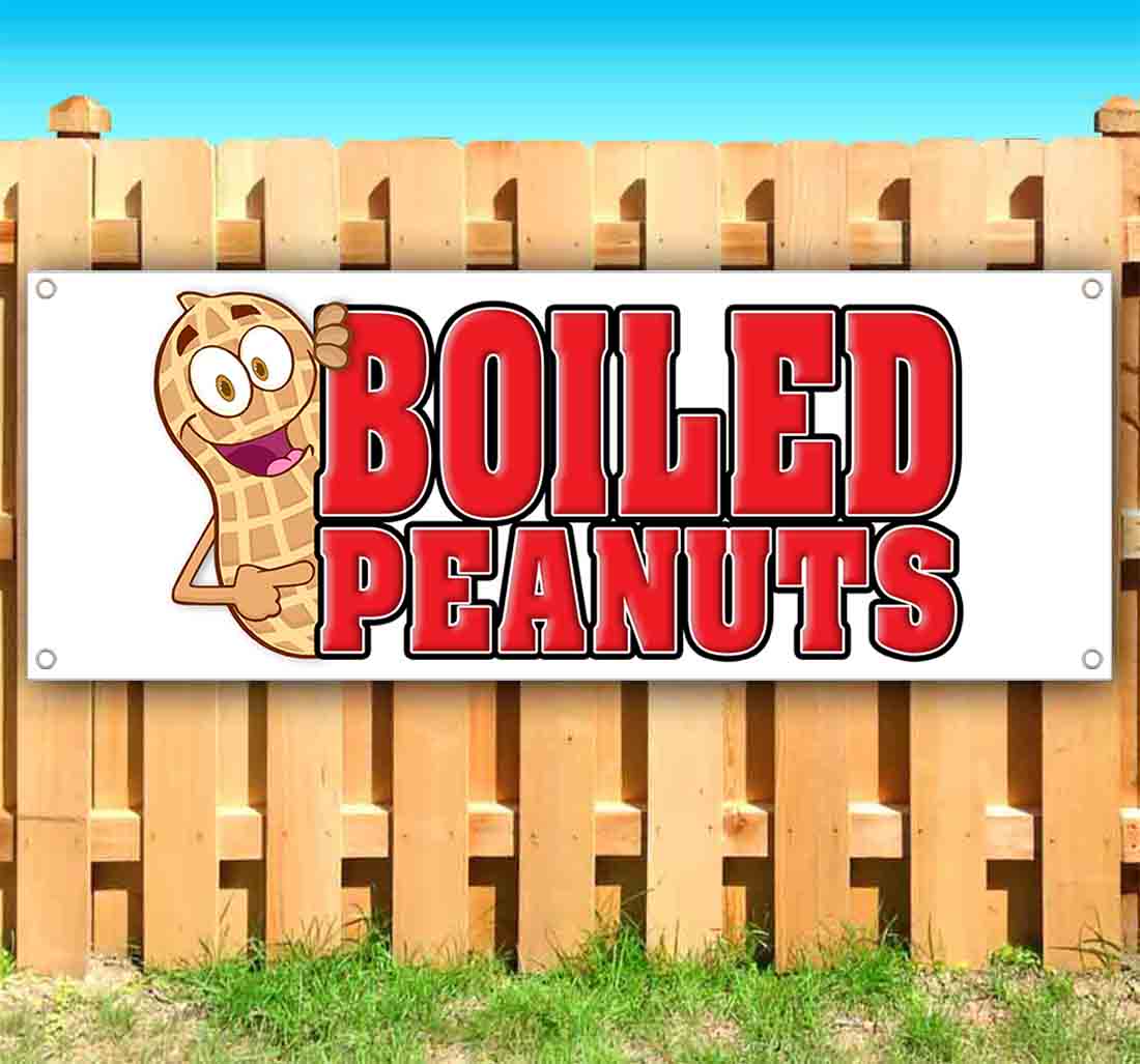 Boiled Peanuts 13 oz Vinyl Banner With Metal Grommets - Walmart.com