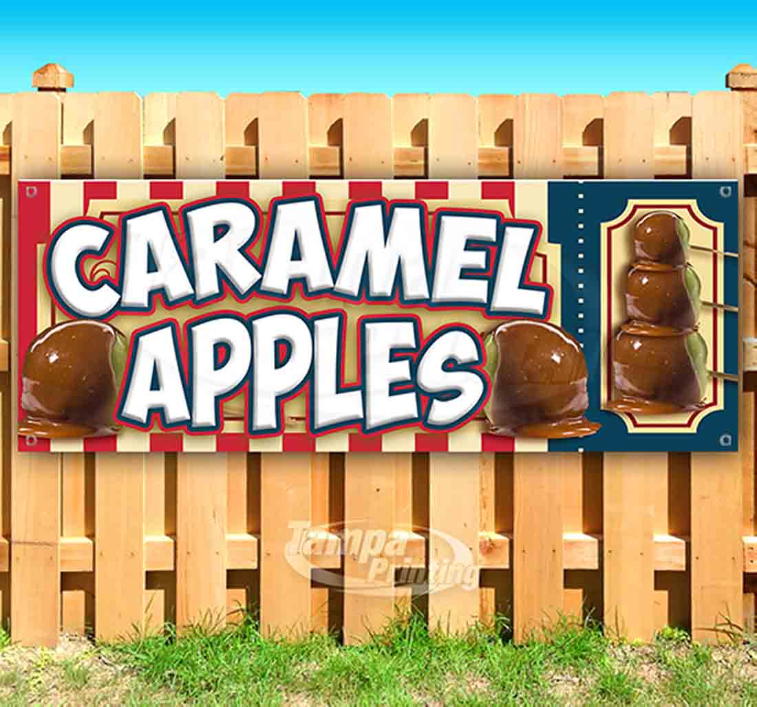 Caramel Apples 13 oz Vinyl Banner With Metal Grommets - Walmart.com