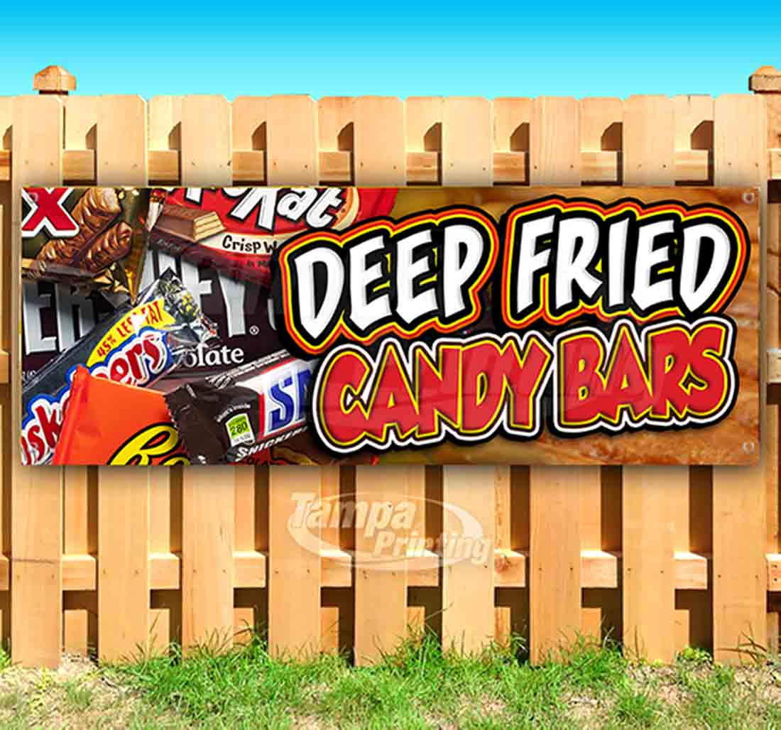 Deep Fried Candy Bars 13 oz Vinyl Banner With Metal Grommets - Walmart.com