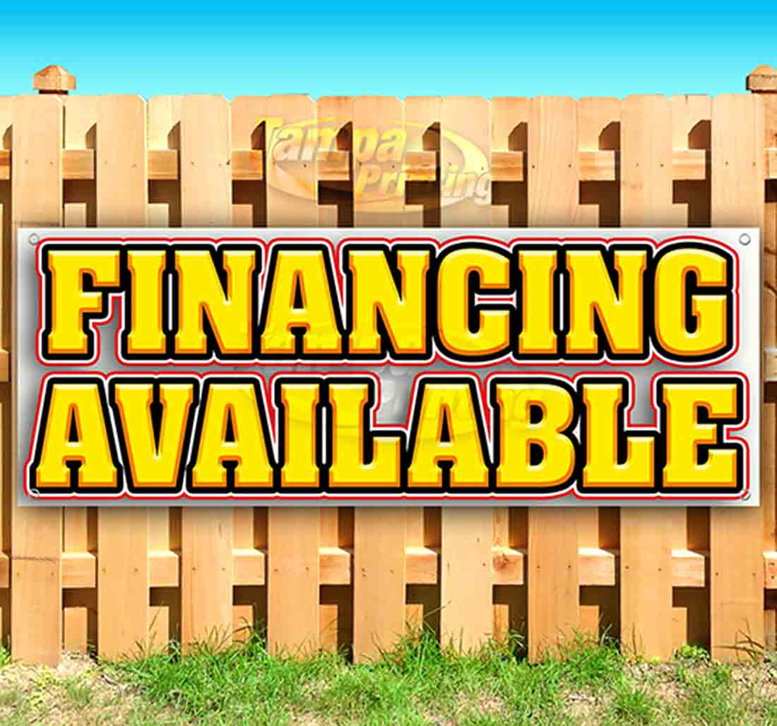 Financing Available 13 oz Vinyl Banner With Metal Grommets - Walmart.com