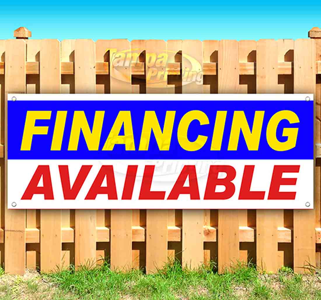 Financing Available 13 oz Vinyl Banner With Metal Grommets - Walmart.com