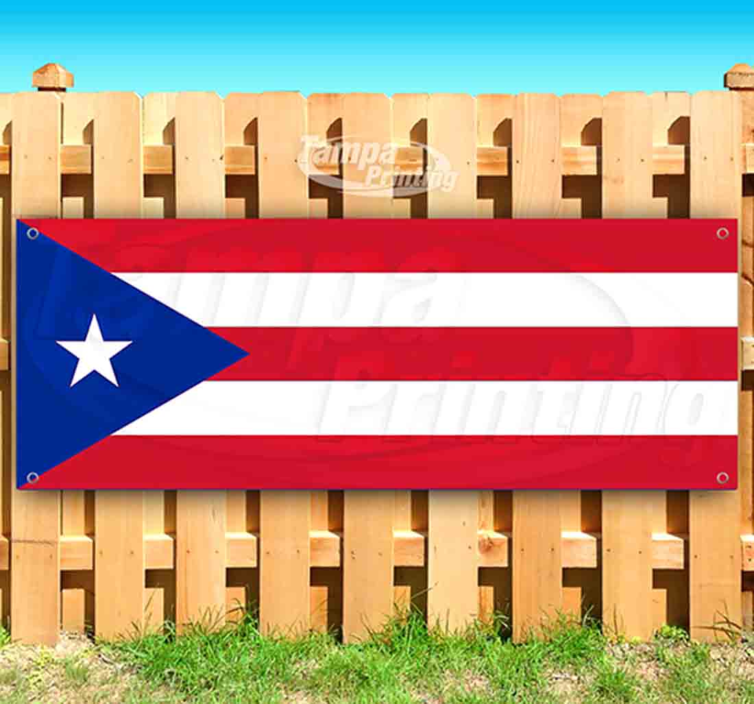 Puerto Rico Flag 13 oz Vinyl Banner With Metal Grommets - Walmart.com