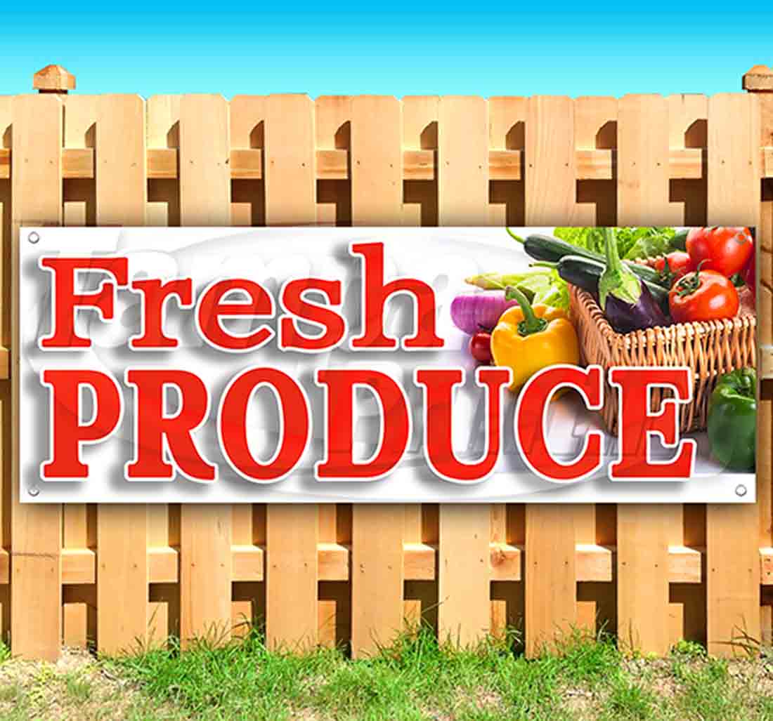 Fresh Produce 13 oz Vinyl Banner With Metal Grommets - Walmart.com