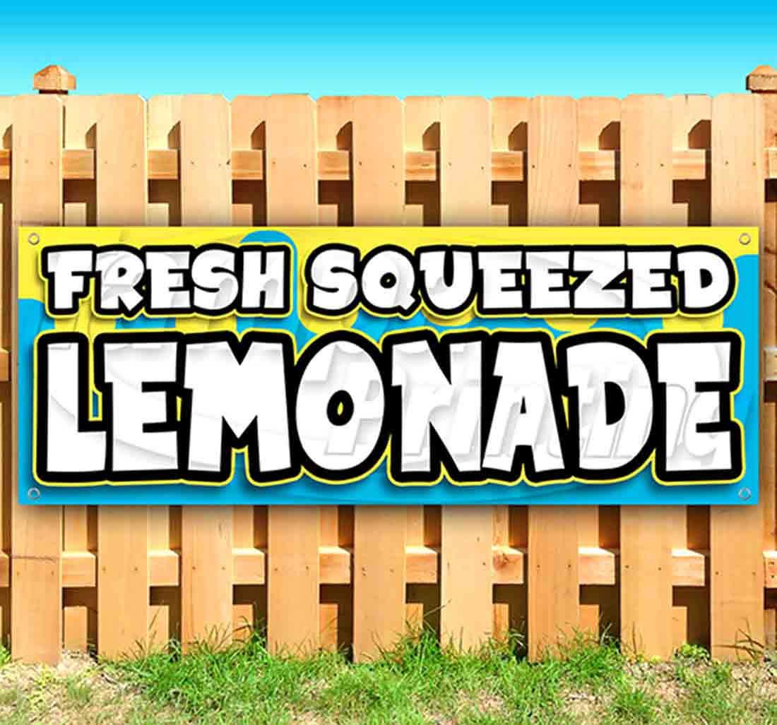 Fresh Squeezed Lemonade 13 oz Vinyl Banner With Metal Grommets ...